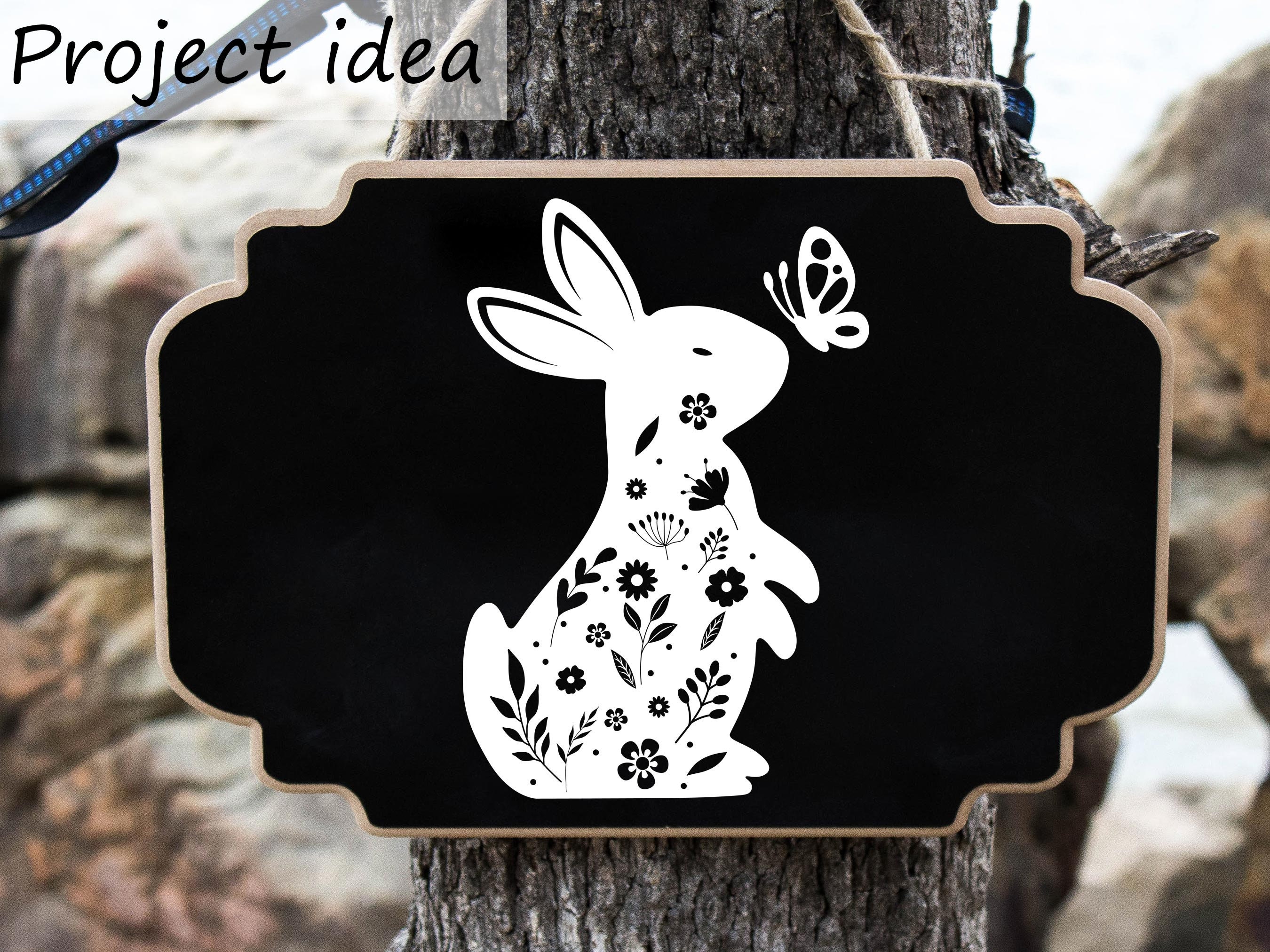 Spring Rabbit SVG, Spring Rabbit PNG, Floral Rabbit SVG, Bunny ...