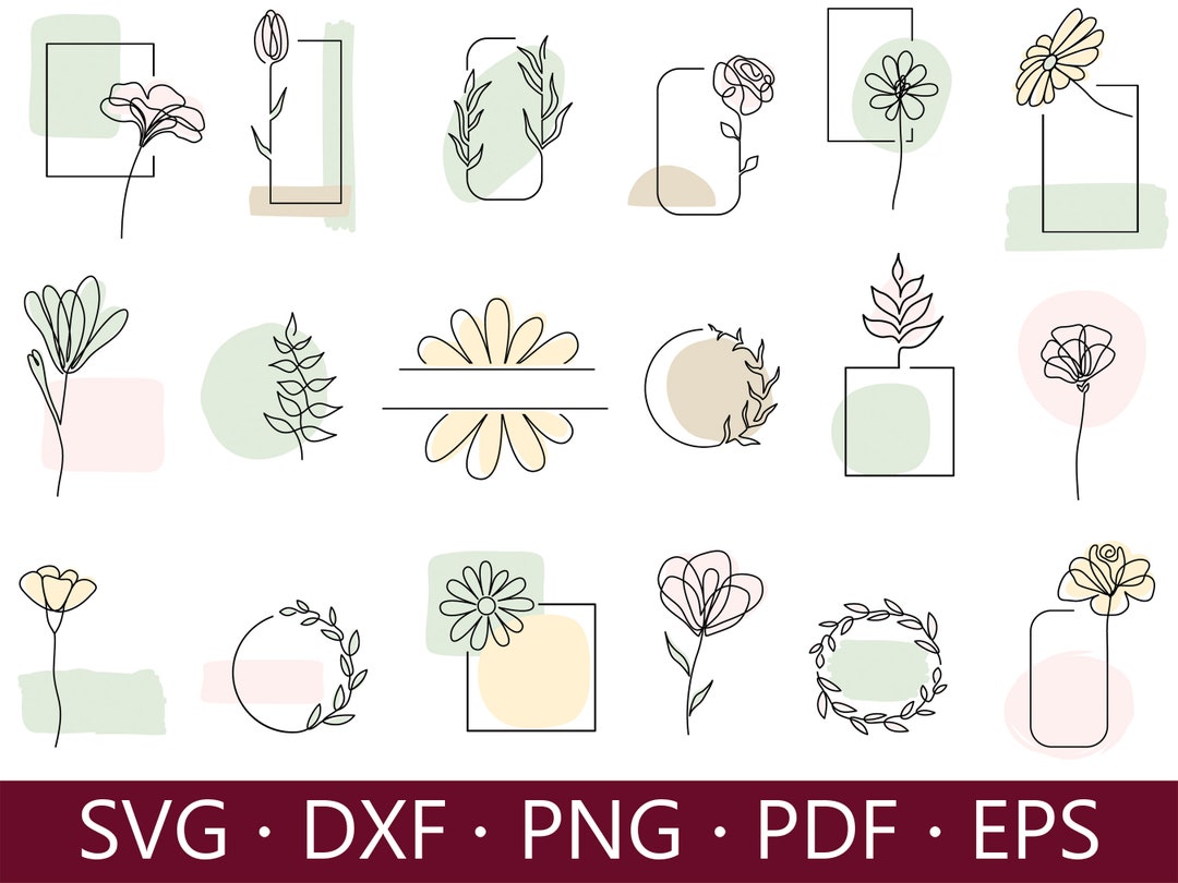 Flower Frame SVG, Floral Frame Svg Bundle, Wreath Frame Svg ...