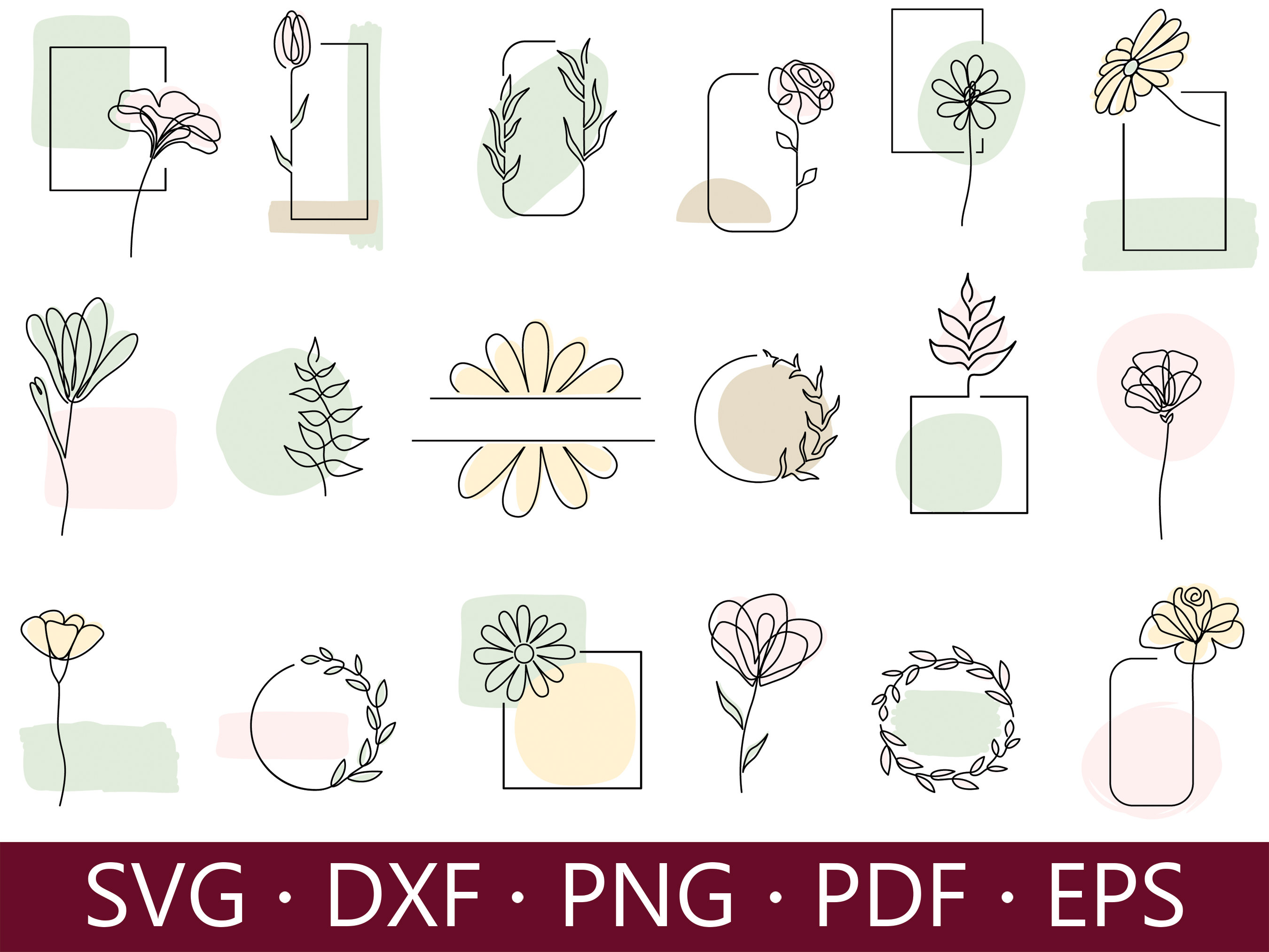 Flower Frame SVG Floral Frame Svg Bundle Wreath Frame Svg - Etsy