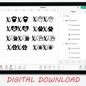 Paw Print SVG, XOXO SVG, Paw Print Heart Svg, Xoxo Png, Dog Paw Print ...