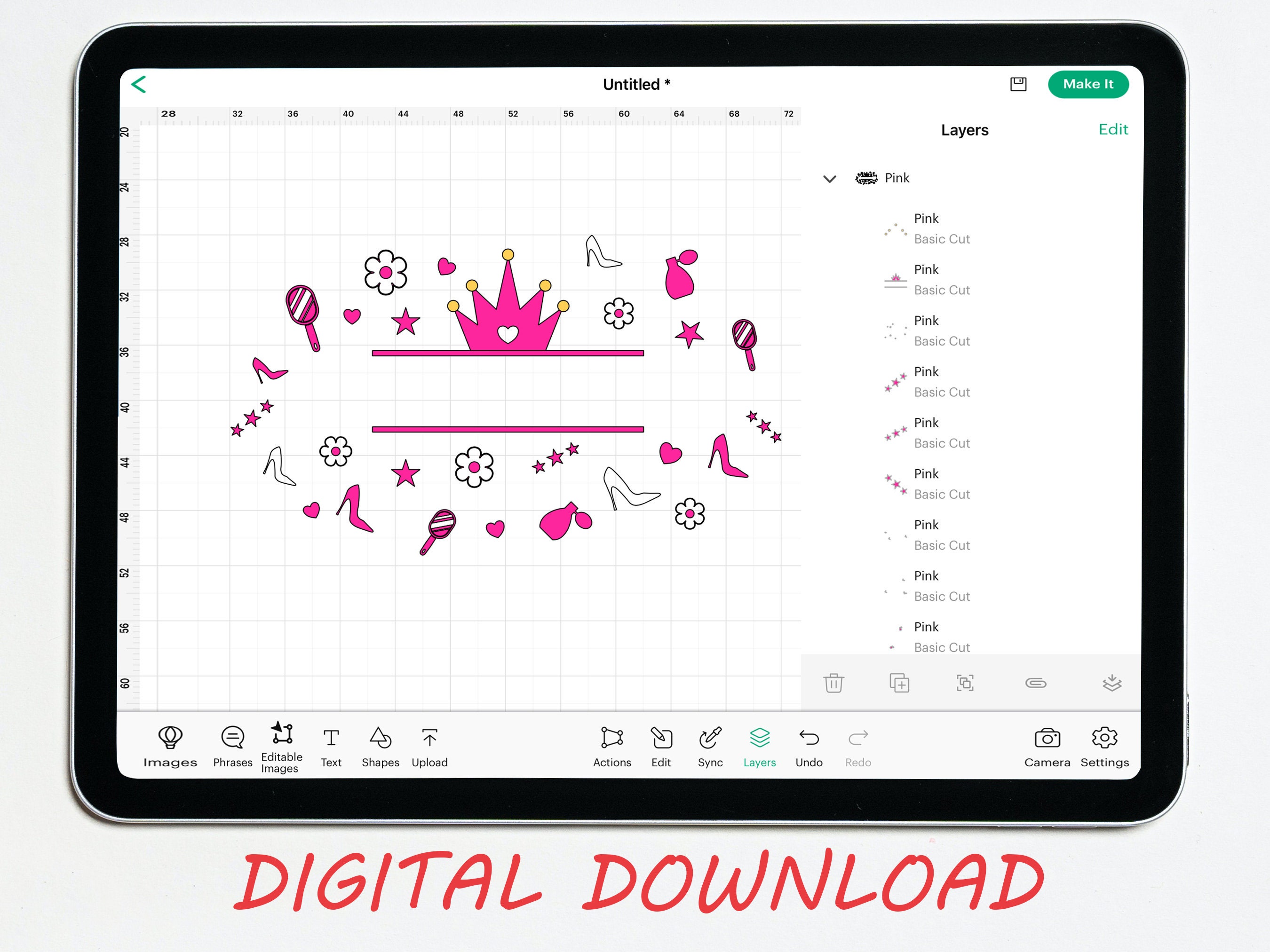 Princess Split Monogram SVG Princess Split Monogram PNG Pink - Etsy