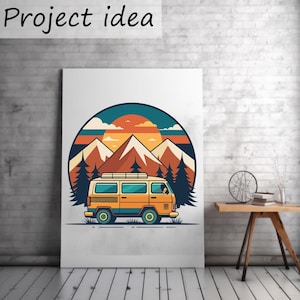 Retro Bus SVG, PNG, EPS, Retro Svg, Mountain Svg, Hippie Van Svg, Camp ...