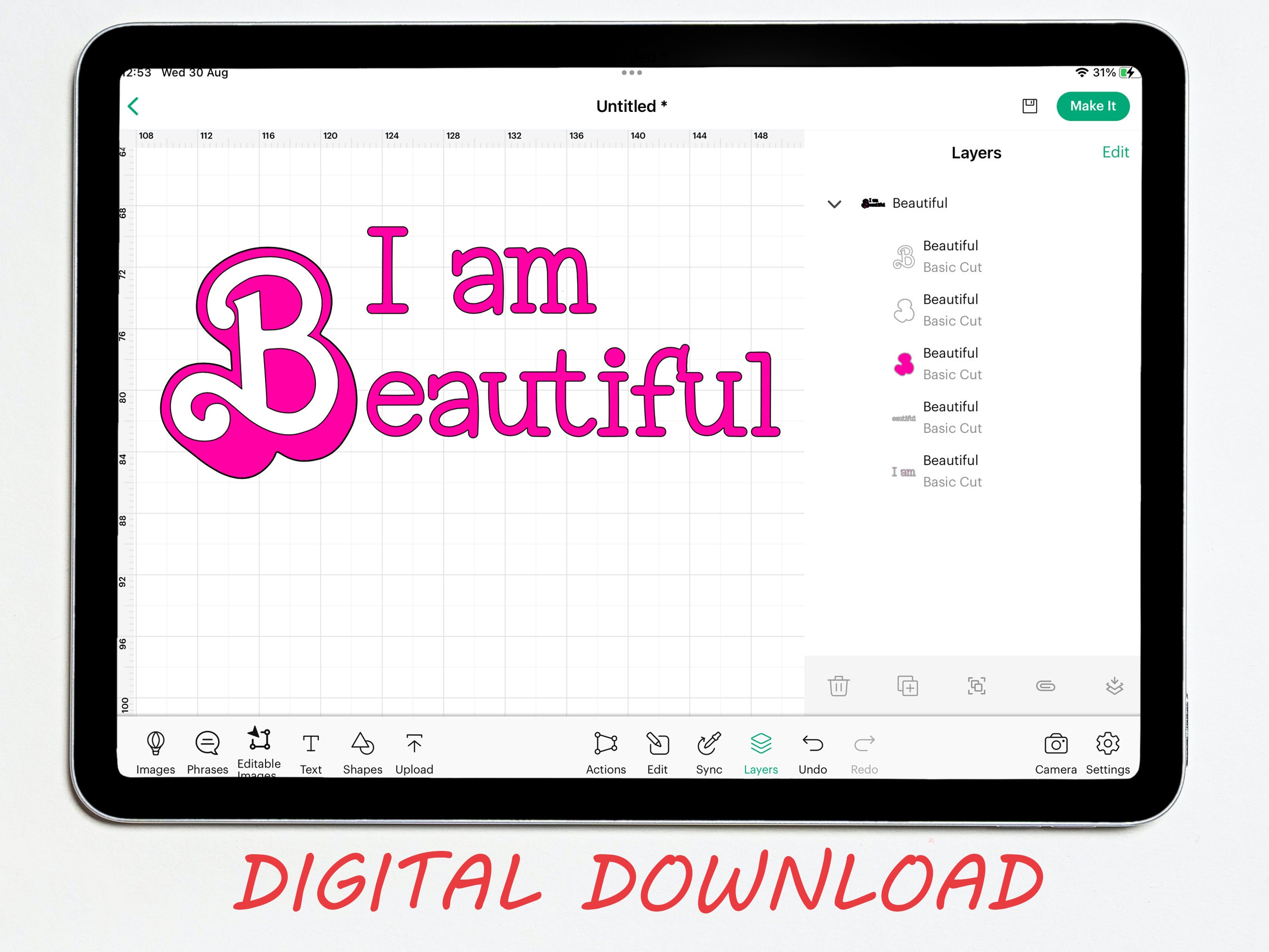 I Am Beautiful SVG, Shirt Design, Cricut Cut File (digital Download) - Etsy