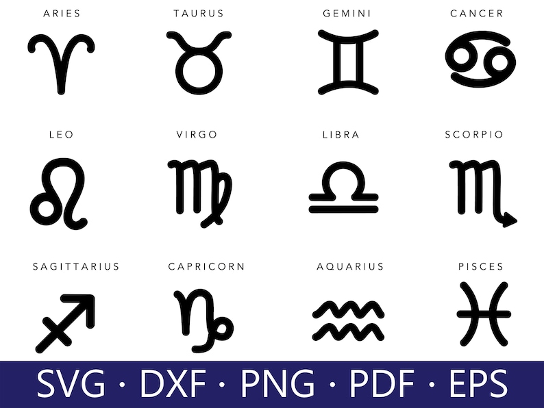 Zodiac SVG Bundle, Zodiac Svg, Zodiac Sign Svg, Horoscope Svg, Zodiac ...