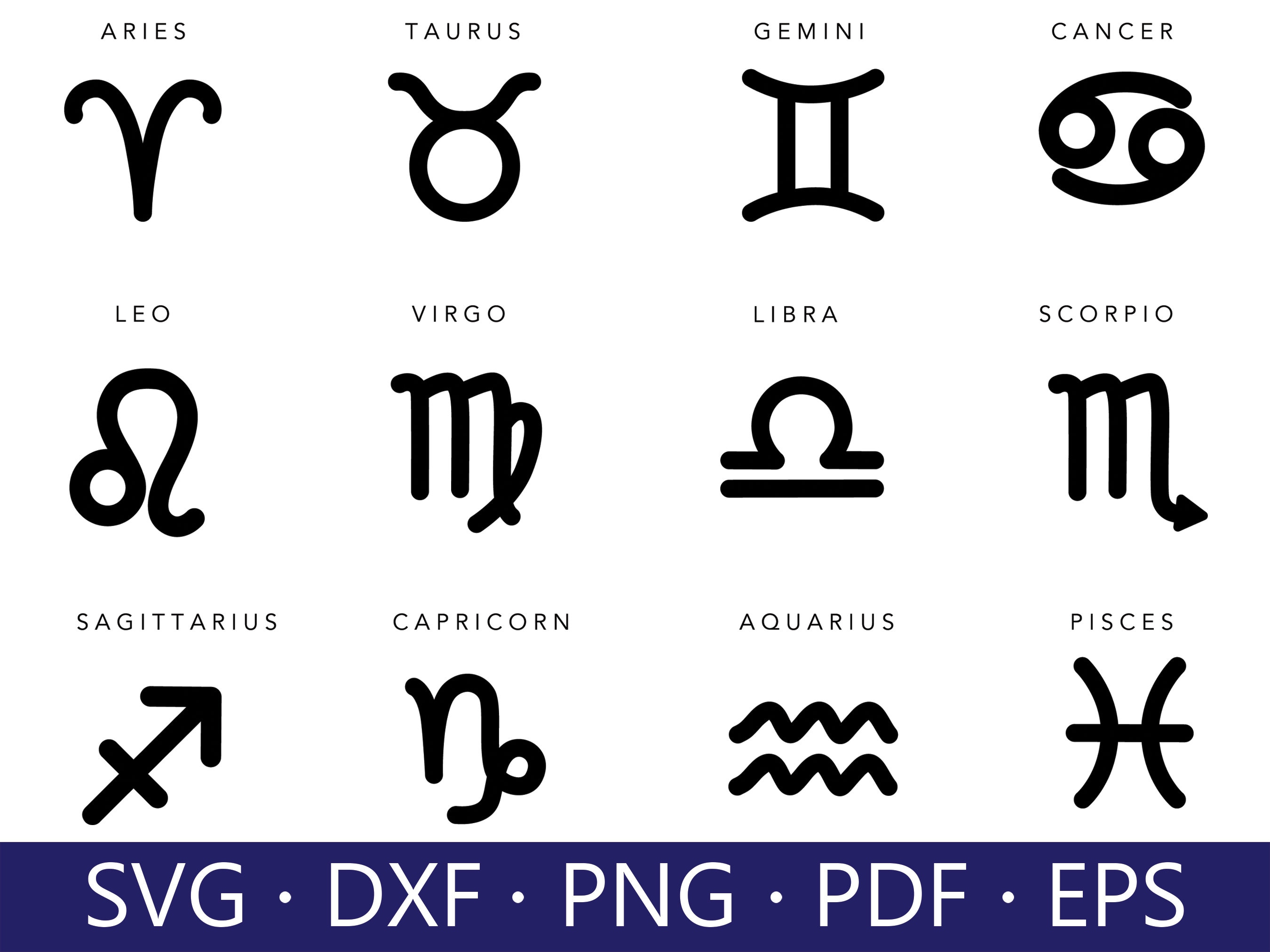 Zodiac SVG Bundle, Zodiac Svg, Zodiac Sign Svg, Horoscope Svg, Zodiac ...