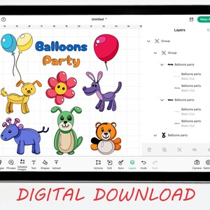 Balloon Animal SVG, Balloon Party Animals PNG, Dog Balloon DXF, Dog ...