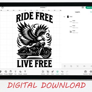Ride Free Motorcycle SVG: Eagle Silhouette Vector (digital Files) - Etsy