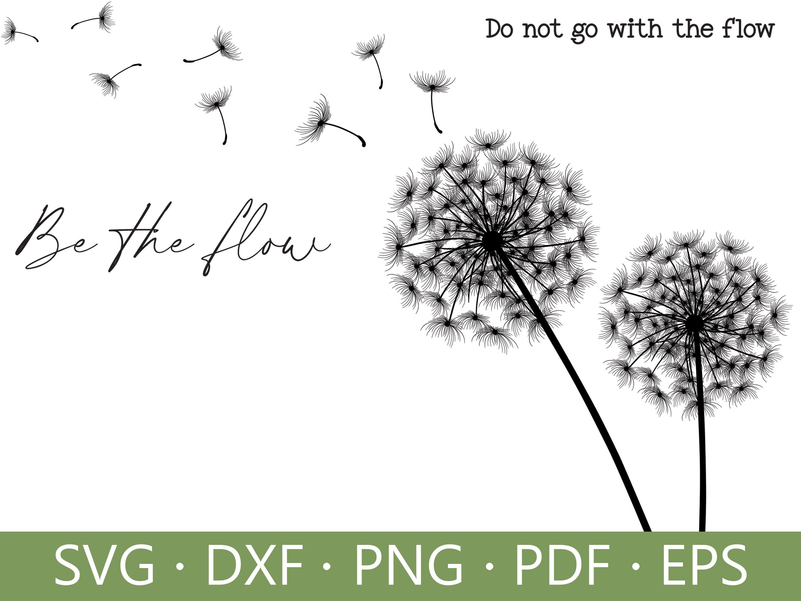 Dandelion Blowing SVG: Just Breathe, Flower Cut File (digital Download ...