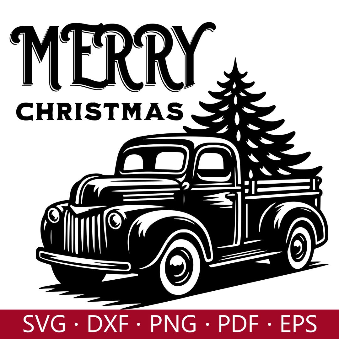 Merry Christmas SVG, Christmas Truck SVG, PNG, Christmas Tree Truck Svg ...