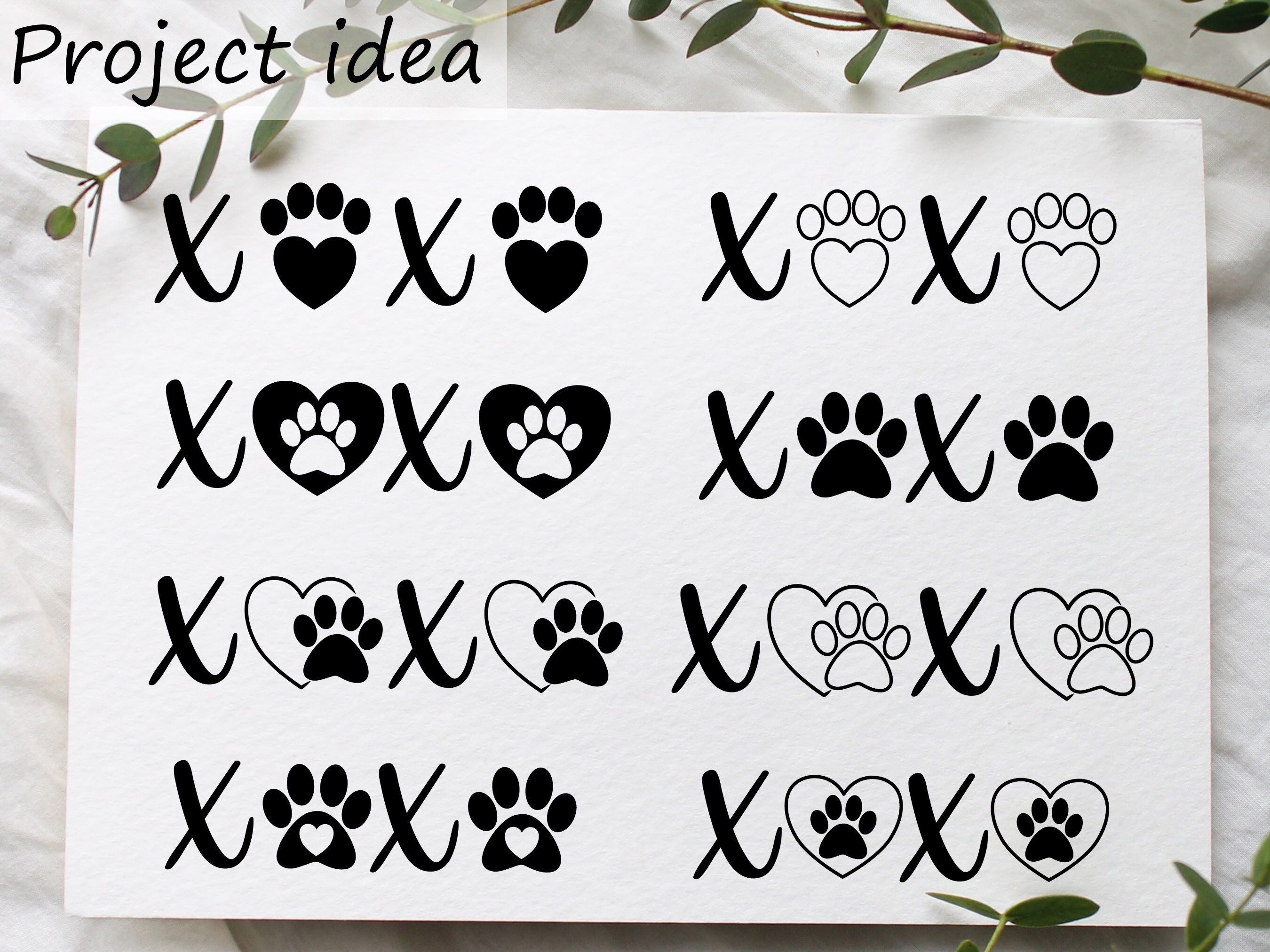 Paw Print SVG, XOXO SVG, Paw Print Heart Svg, Xoxo Png, Dog Paw Print ...