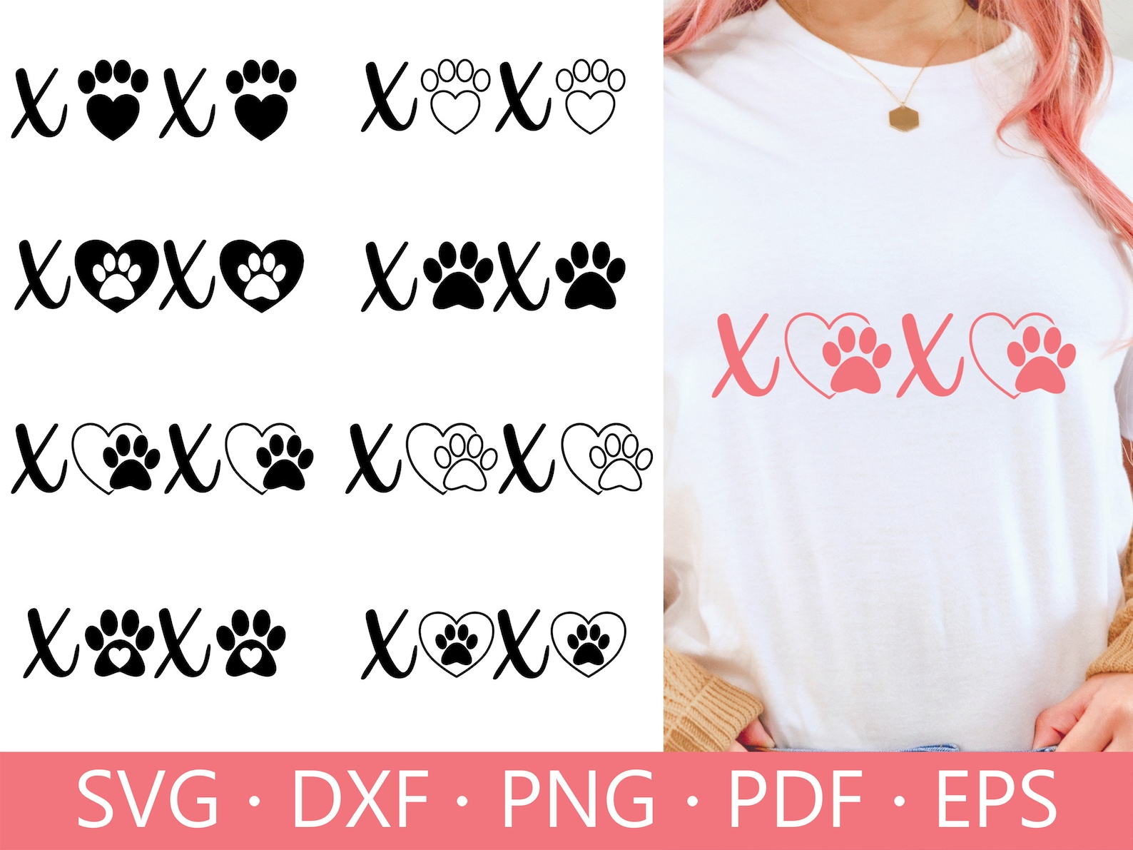 Paw Print SVG, XOXO SVG, Paw Print Heart Svg, Xoxo Png, Dog Paw Print ...