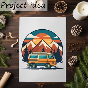 Retro Bus SVG, PNG, EPS, Retro Svg, Mountain Svg, Hippie Van Svg, Camp ...