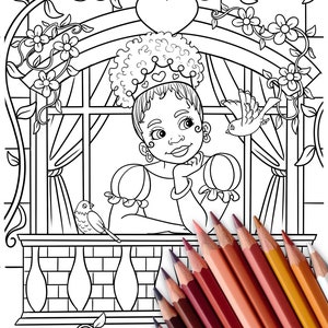 Black Girl Magic Coloring Pages, African American Princess ...