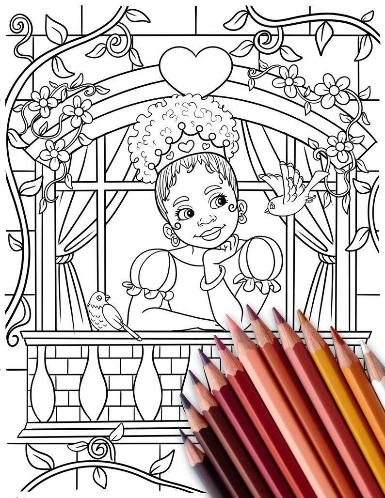 Black Girl Magic Coloring Pages, African American Princess ...