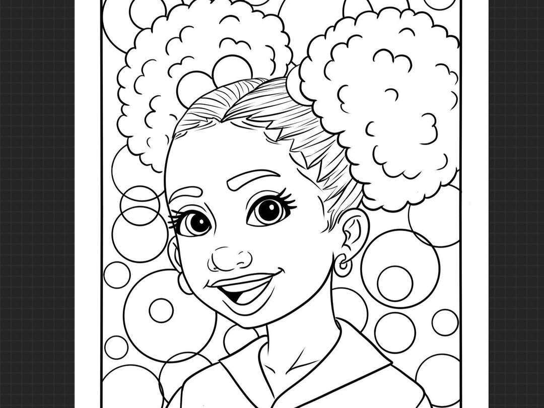 Coloring Page for Kids| Afro Girl Coloring Page | Black Girl Hairstyle ...