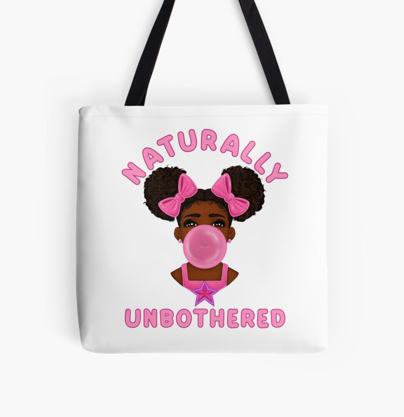 Naturally Unbothered Black Girl Magic bubble Gum Art Sublimation Design ...