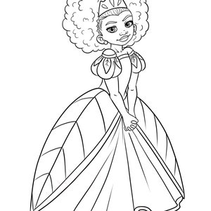 Black Princess Digital Coloring Book | 13 Digital Coloring Pages ...