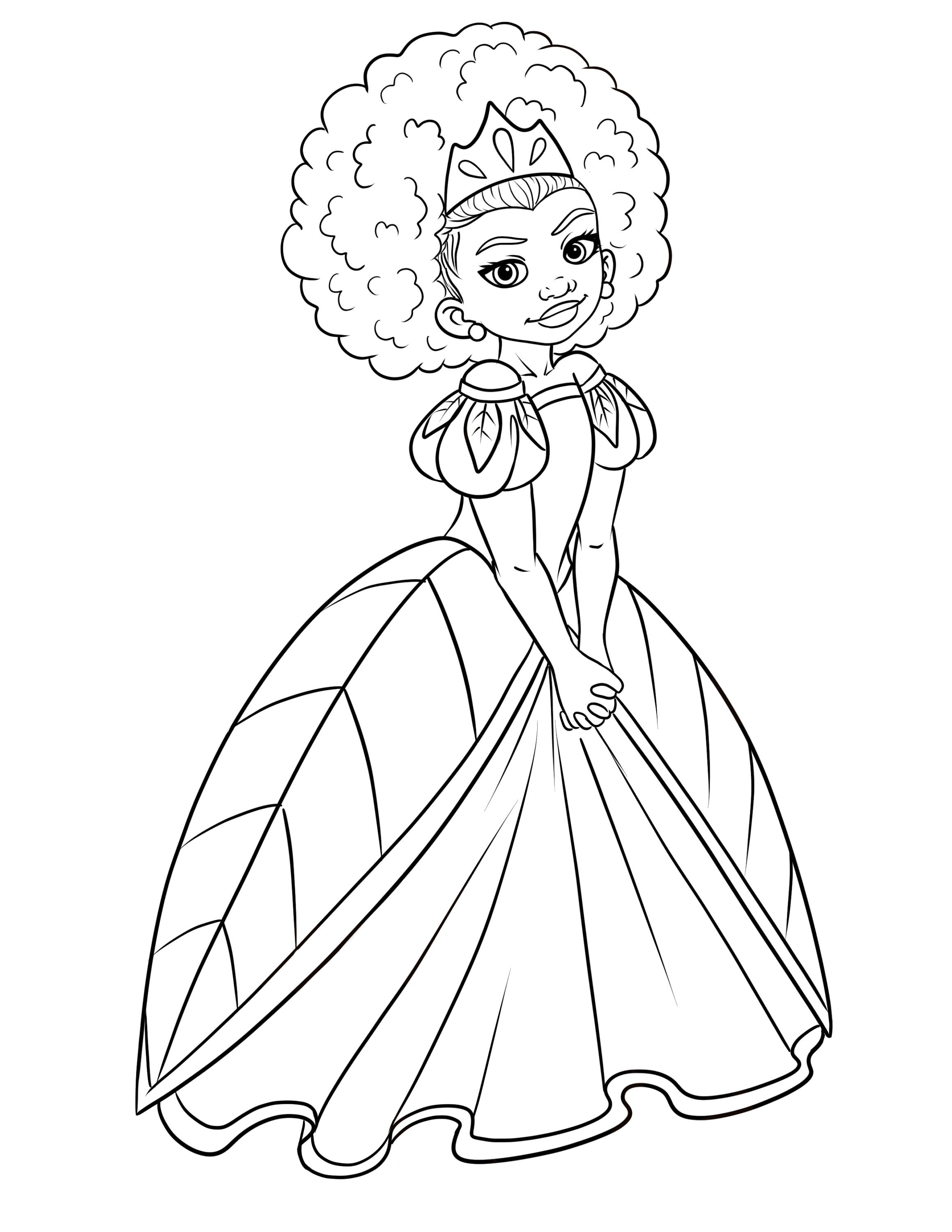 Black Princess Digital Coloring Book | 13 Digital Coloring Pages ...