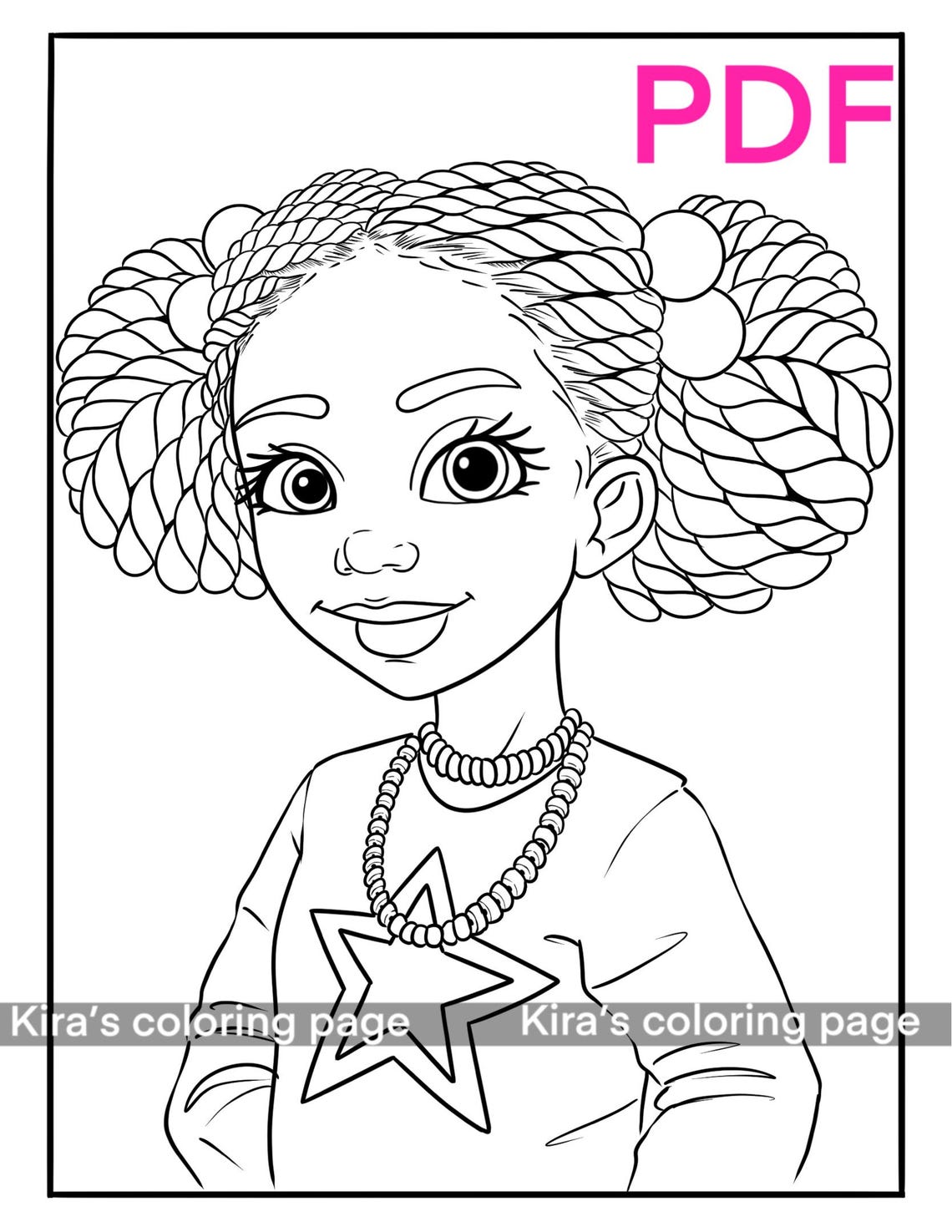 Afro Girl Coloring Page, Coloring Page for Black Girls| Hairstyle ...