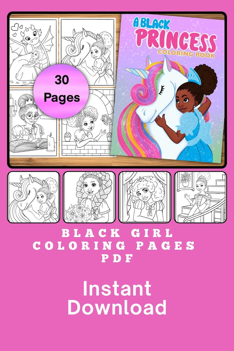 Black Girl Coloring Book for Kids | Black Princess Coloring Pages ...