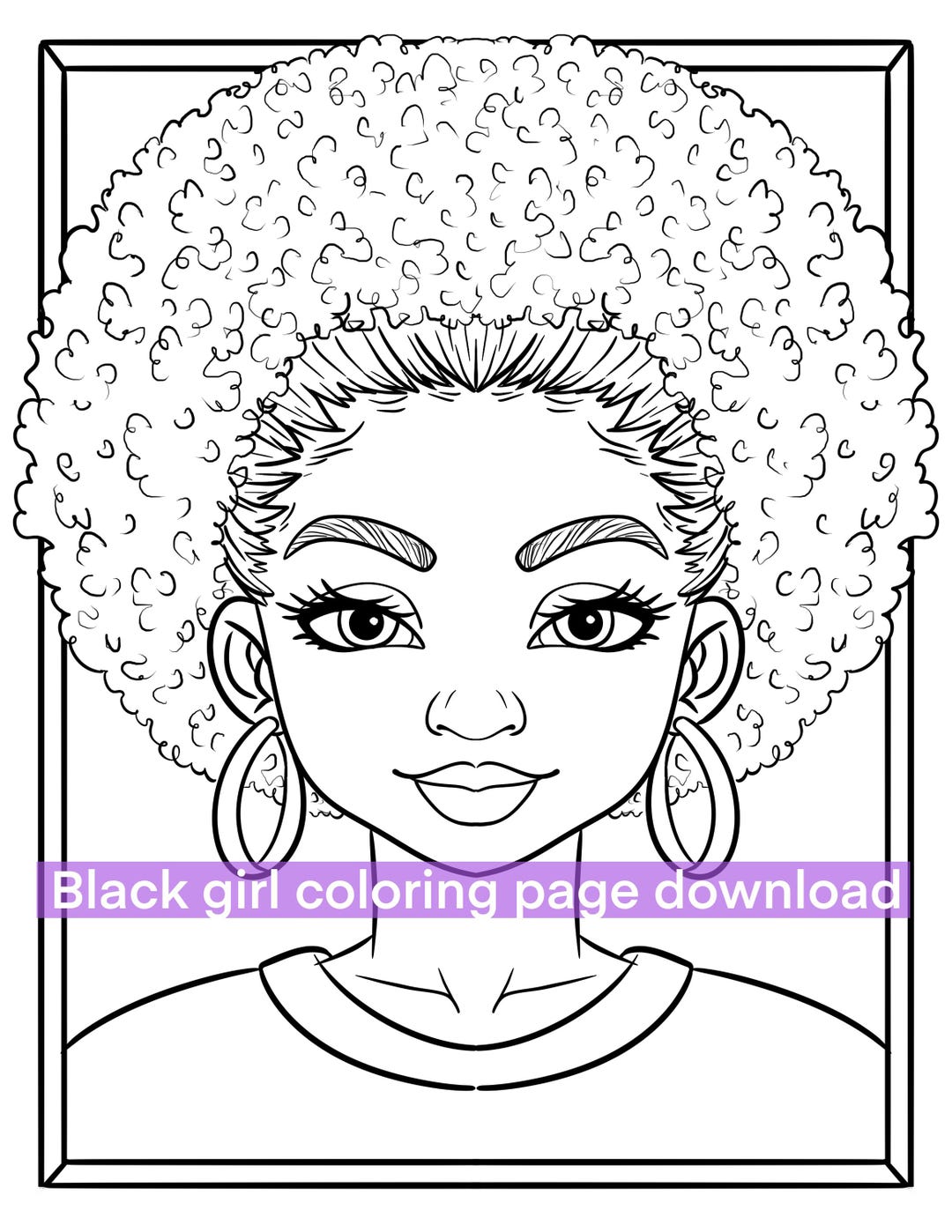 Afro Girl Coloring Page, Black Hairstyle | for Girls ,african American ...