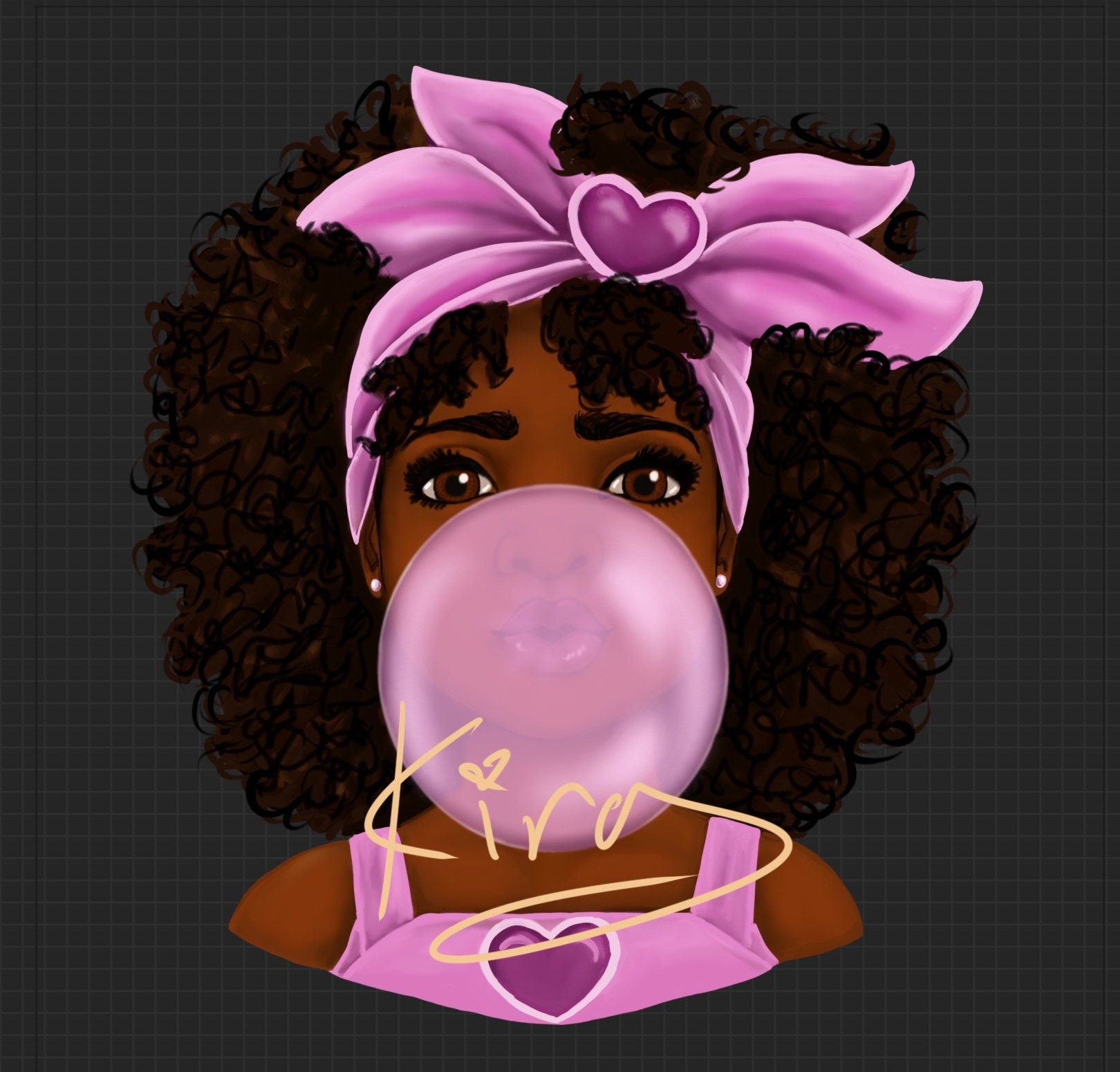Black Girl Bubble Gum Design Art Download Black Girl PNG Image Black ...