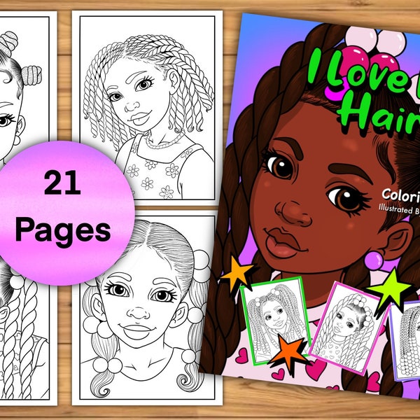 A Black Girl Coloring Book Black Hairstyles, Natural Hair Coloring Book ...