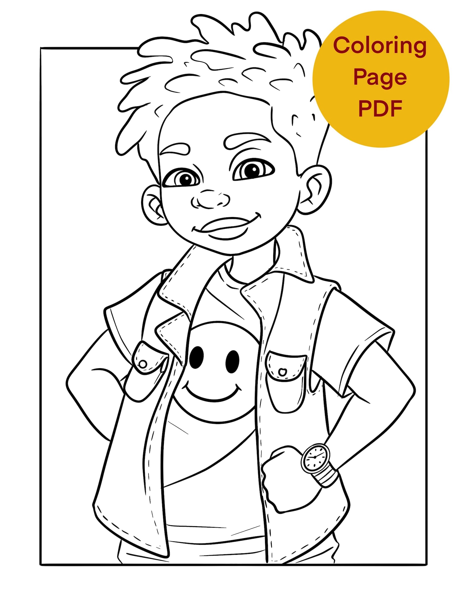 Black Boy Coloring Page | Instant Pdf Download| Black Kids Coloring ...