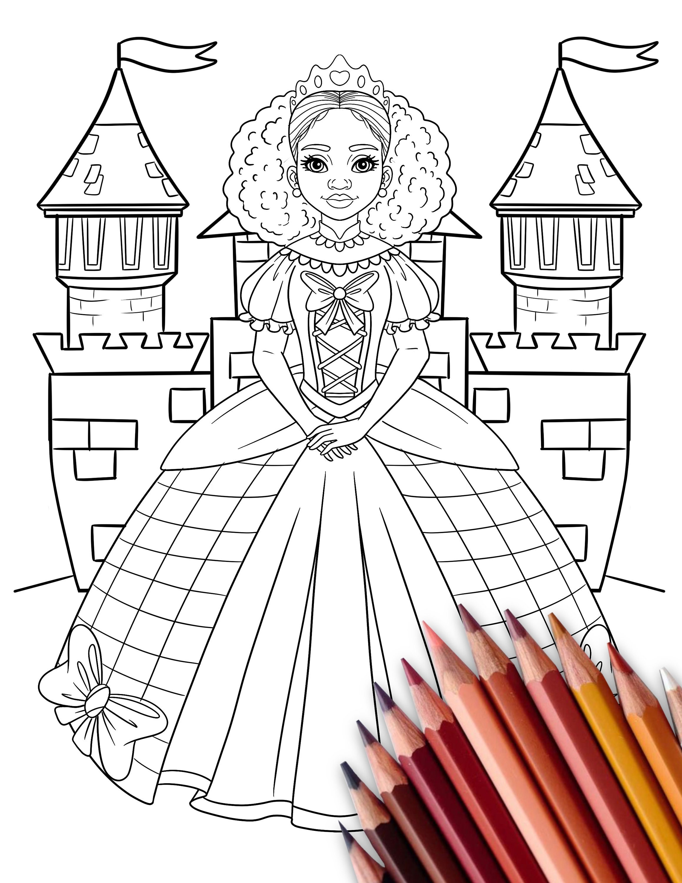 Black Girl Magic Coloring Pages, African American Princess ...