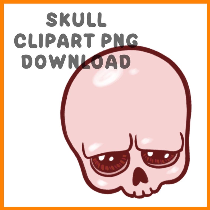 Cute Skull Clipart, Halloween Skull Png Sublimation, Skull Png, Kawaii ...