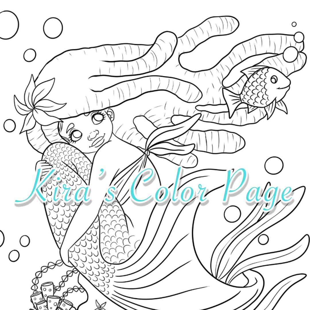 Black Mermaid Coloring Page Black Girl Color Page Under - Etsy