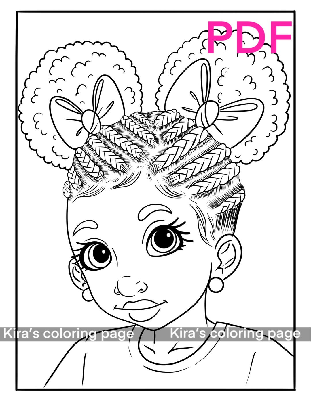 Afro Girl Coloring Page, Coloring Page for Black Girls|hairstyle ...