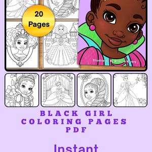 Black Girl Magic Coloring Pages, African American Princess ...