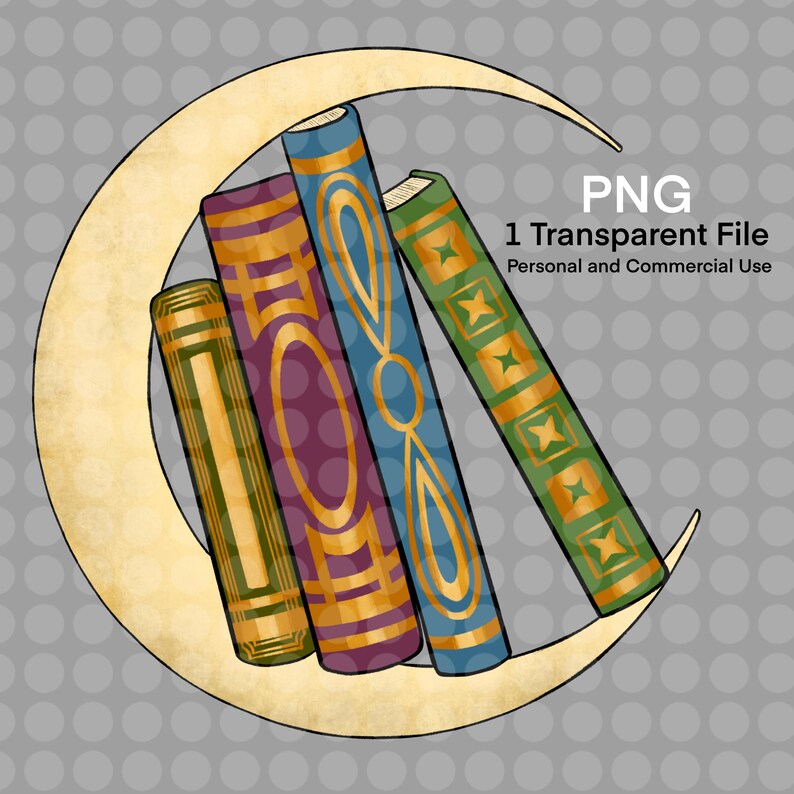 Crescent Moon Shelf Sticker, Book Shelf Png, Bookish Png, Book Lovers ...