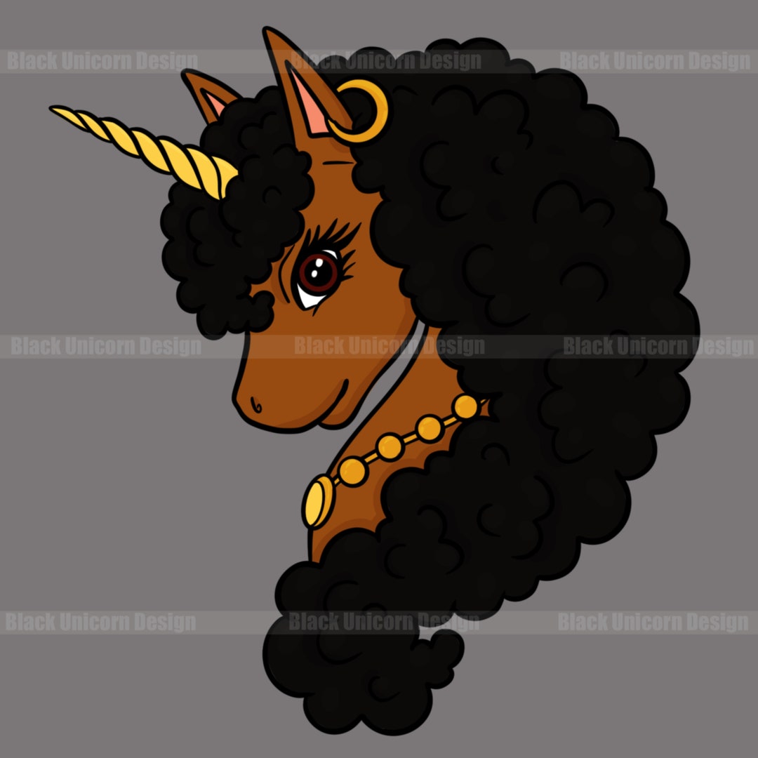 Beautiful Afro Unicorns Sublimation Design| Black Unicorns for Tumbler and T-shirt Designs| PNG ...