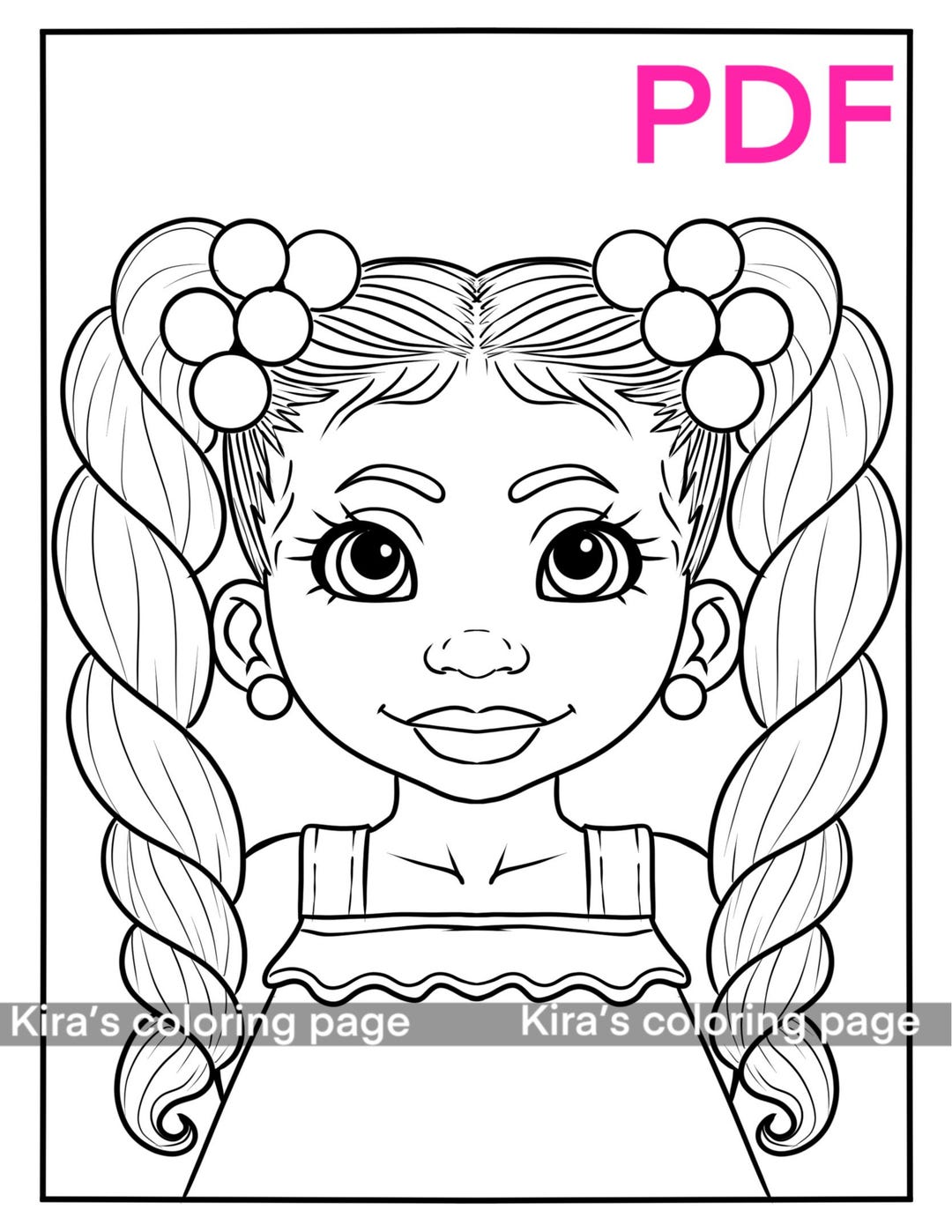 Afro Girl Coloring Page, Coloring Page for Black Girls| Hairstyle ...