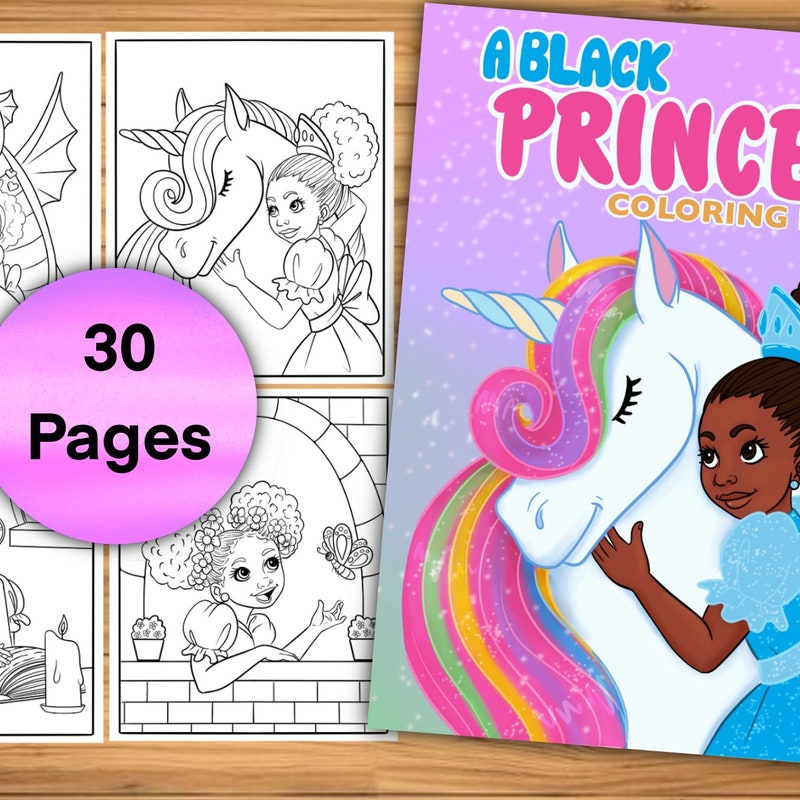 Black Princess Coloring Pages - Etsy