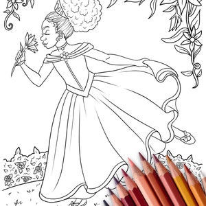 Black Girl Magic Coloring Pages, African American Princess ...