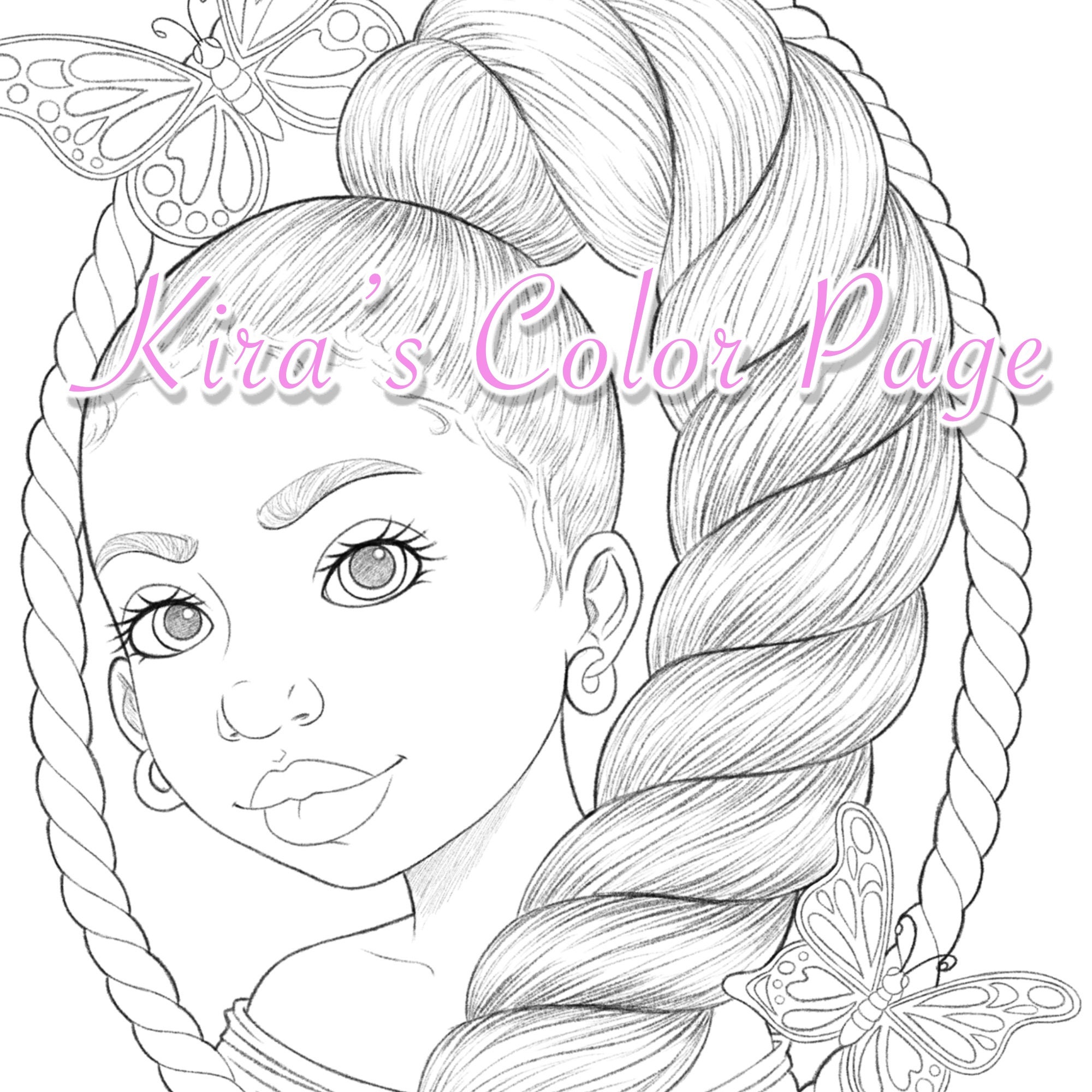 Black Girl Coloring Page Natural Hairstyle African American - Etsy
