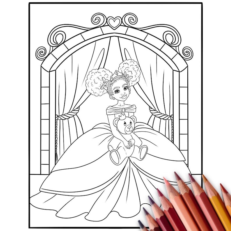 Black Girl Magic Coloring Pages, African American Princess ...