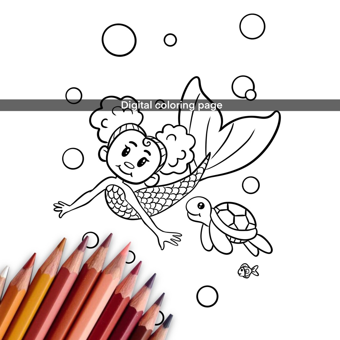 Bold and Easy Mermaid Coloring Book| Digital Coloring Book| PDF ...