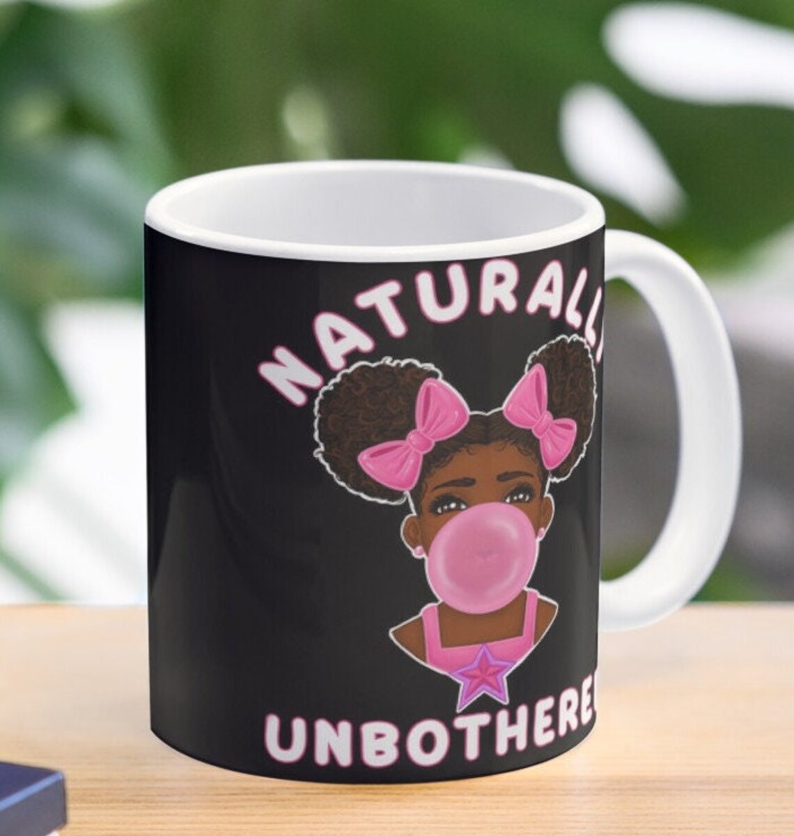 Naturally Unbothered Black Girl Magic bubble Gum Art Sublimation Design ...