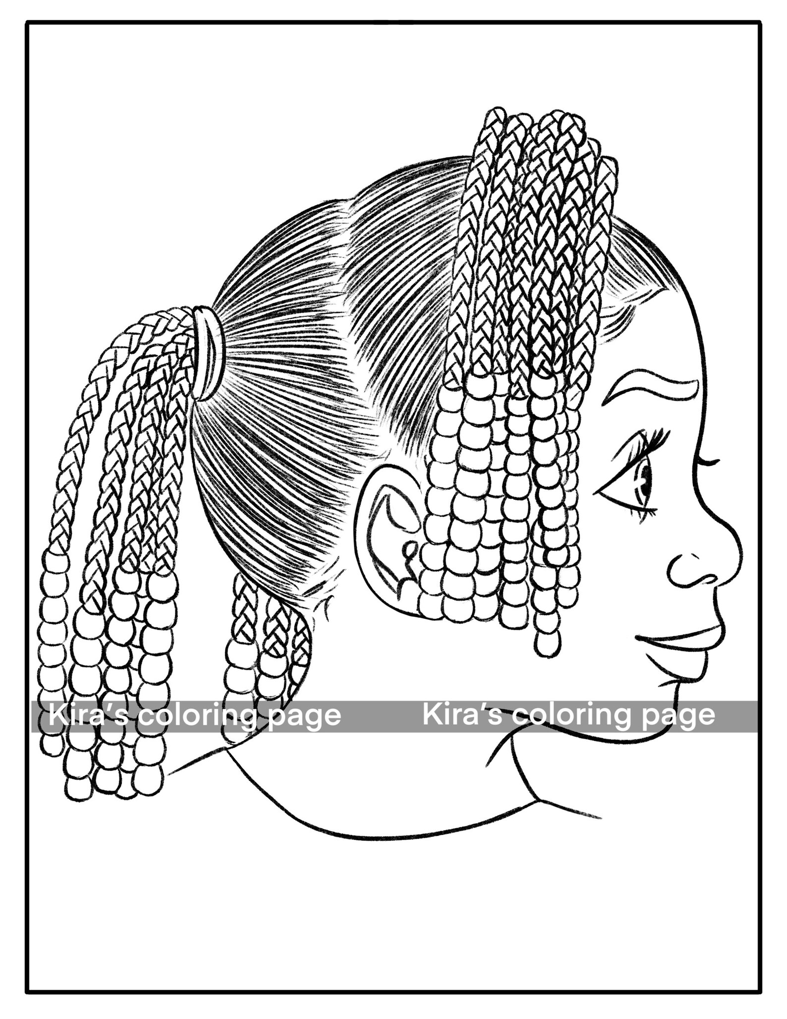 Afro Girl Coloring Page| Kids Coloring Page Black Girl Hairstyle ...