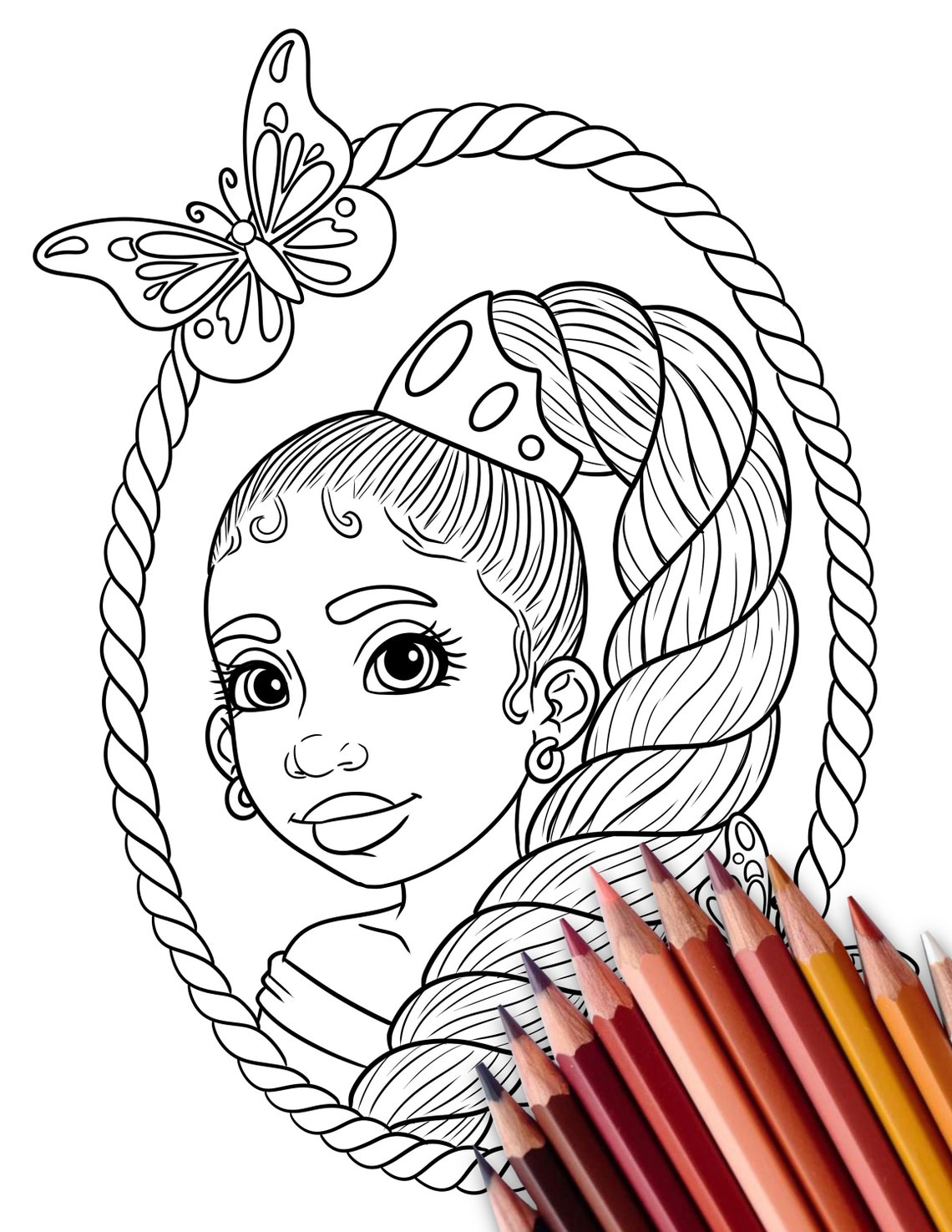 Black Girl Magic Coloring Pages, African American Princess ...