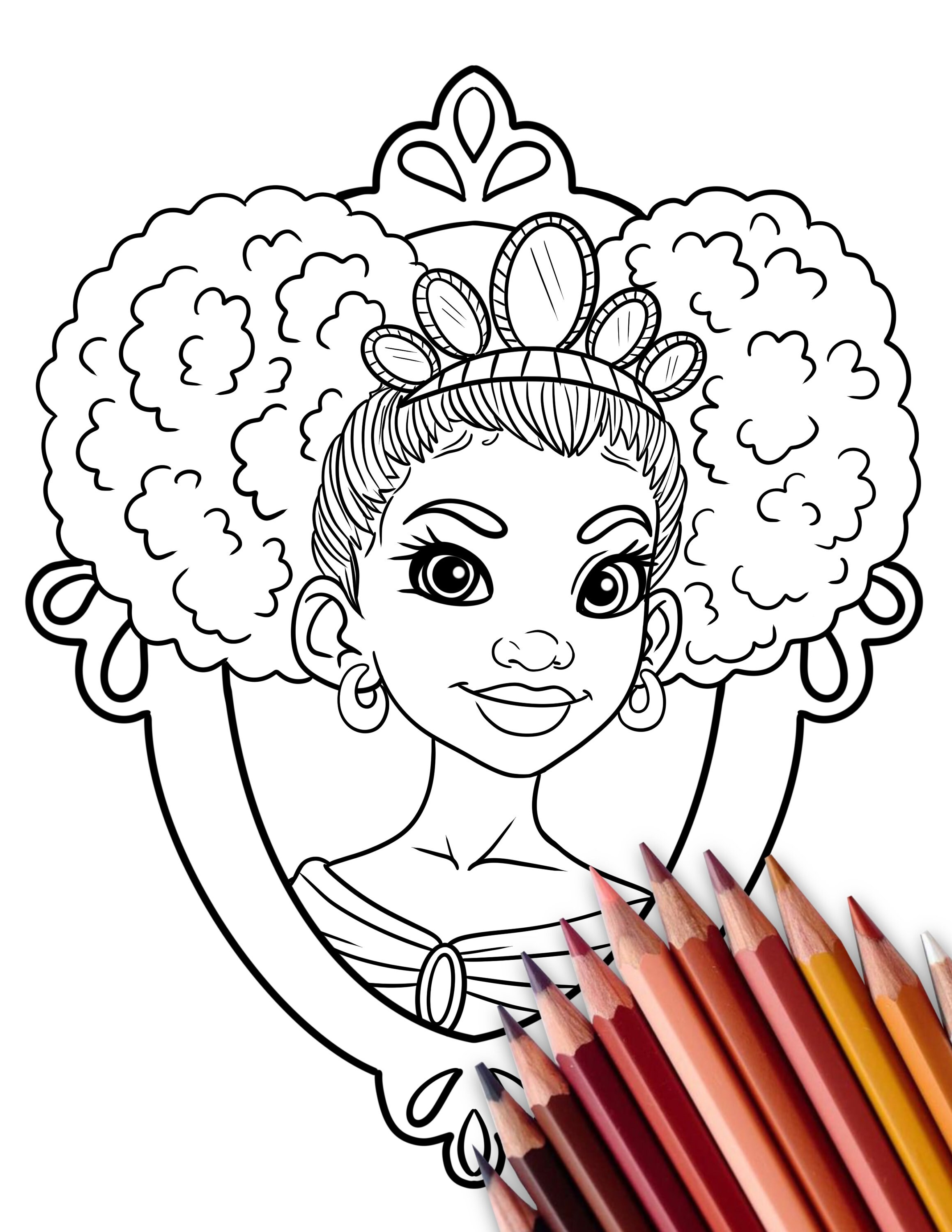 Black Girl Magic Coloring Pages, African American Princess ...