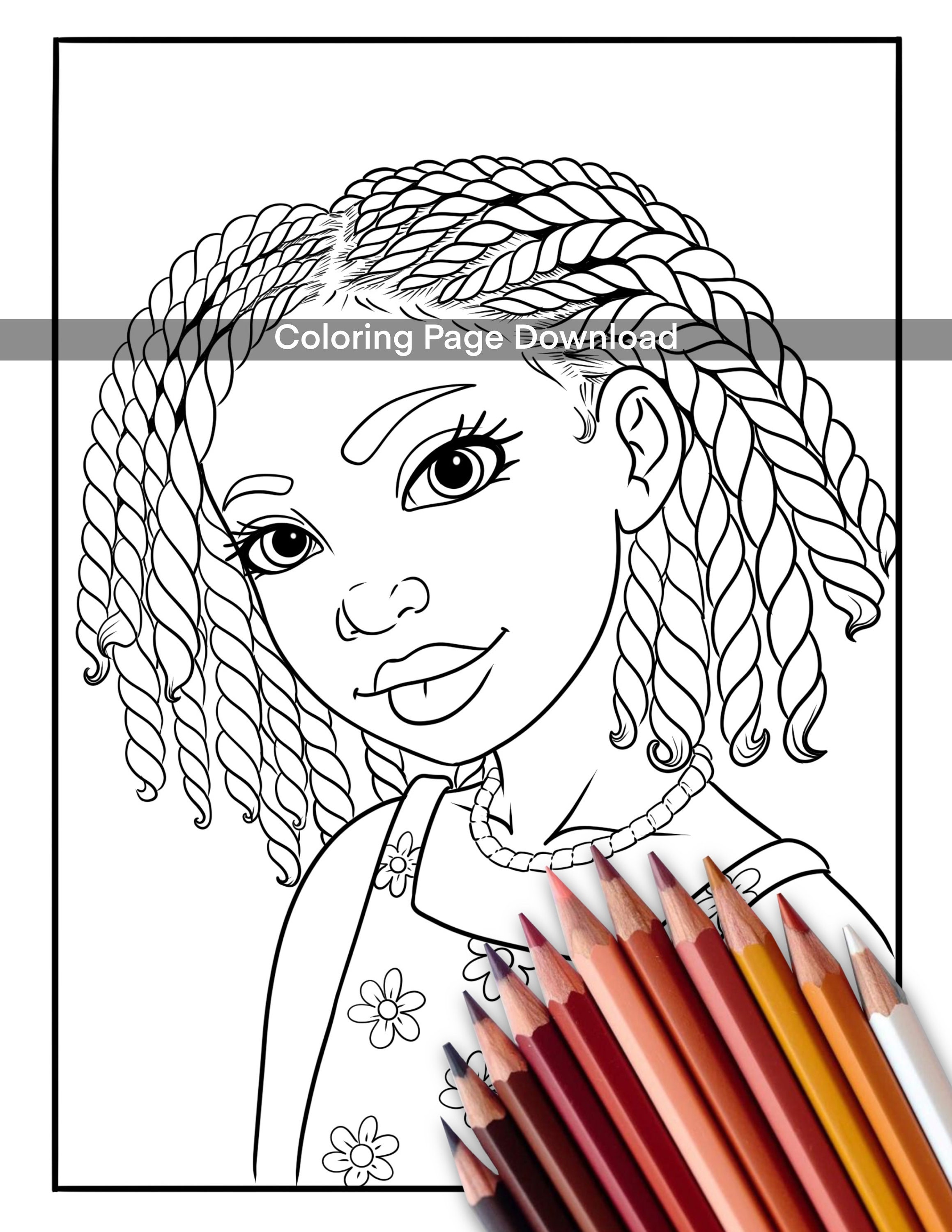 Black Girl Coloring Page | Black Kids Coloring Page Download| Coloring ...