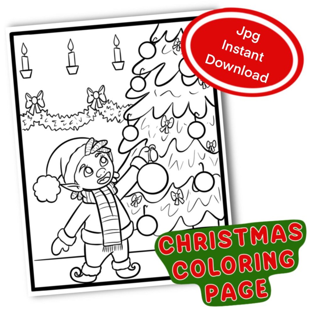 Easy and Bold Coloring Page| Christmas Tree Coloring Page| Black ...