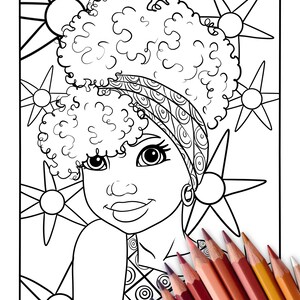 Natural Hair Coloring Book for Black Girls Fun and Relaxing PDF ...