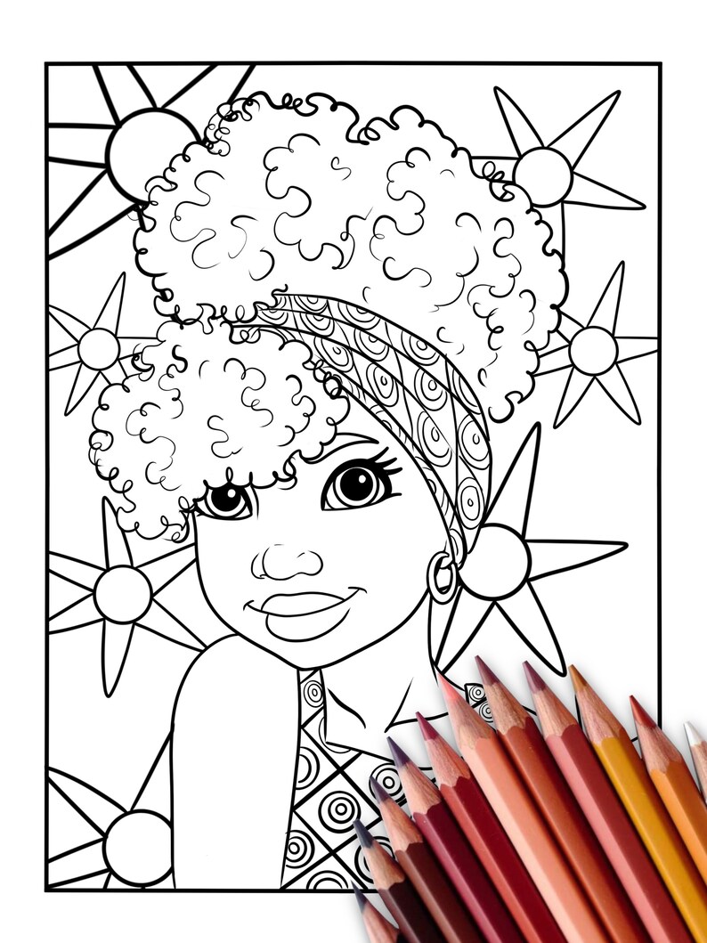Natural Hair Coloring Book for Black Girls Fun and Relaxing PDF ...