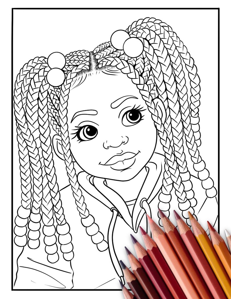 Black Girl Coloring Pages, Hair Coloring Book, Natural Hairstyles for ...
